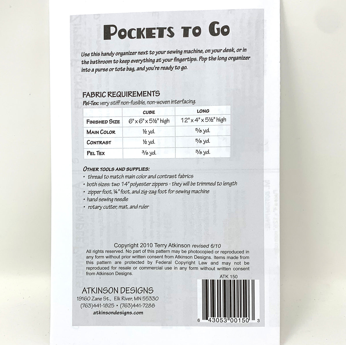 Pockets To Go - Fabric Box Pattern by Atkinson Designs – Marguerite's ...